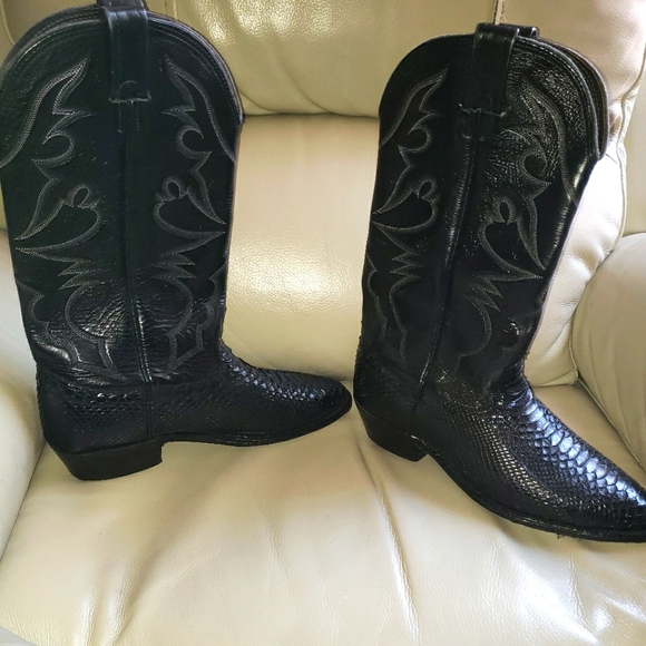 Larry Mahan | Shoes | Mens Black Python Boots Size 95 D | Poshmark